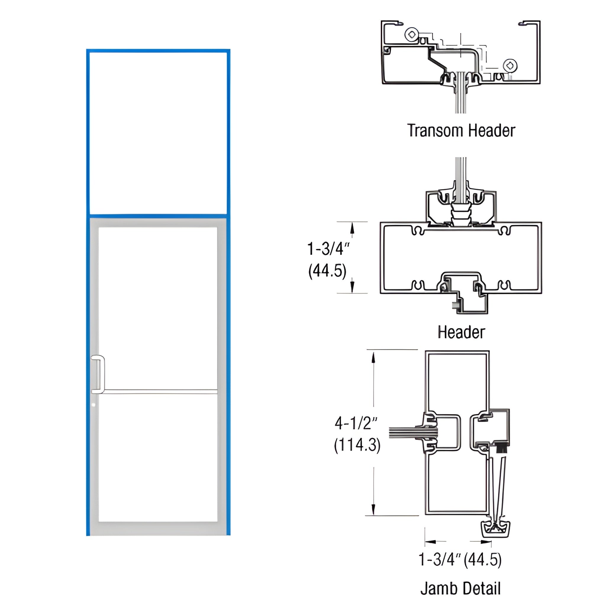 CRL-U.S. Aluminum Custom Kynar 1ft Tubular Gear Hinge Transom Frame ...